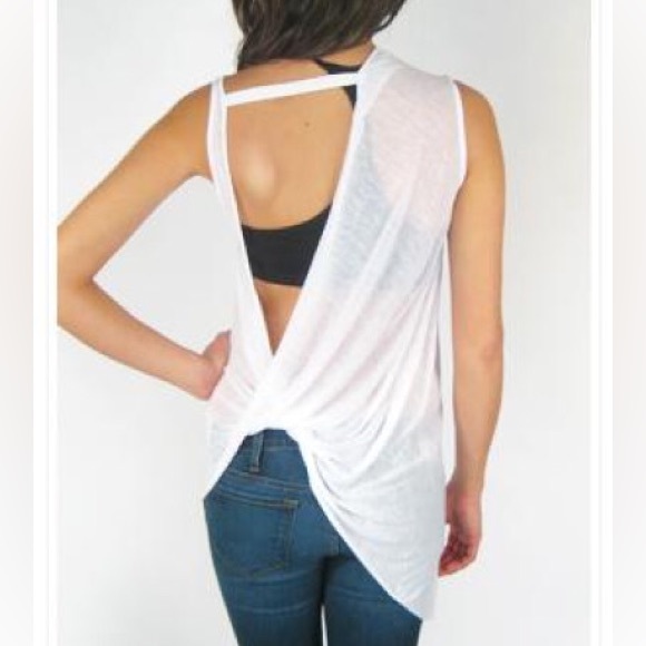 Helmut Lang | Tops | Helmut Lang Asymmetric Threadbare Twist Back Strap ...